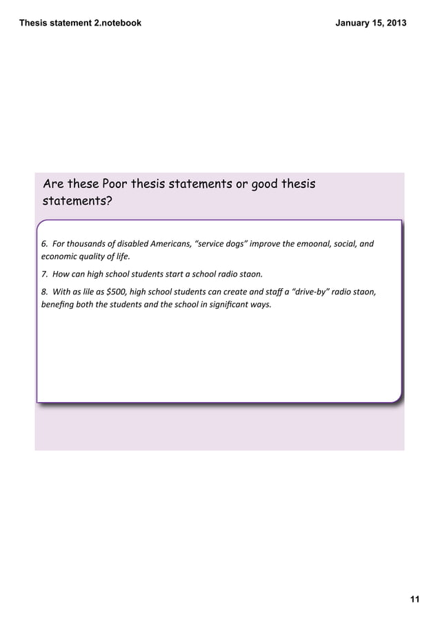 Thesis statement 7th grade | PDF | Education
