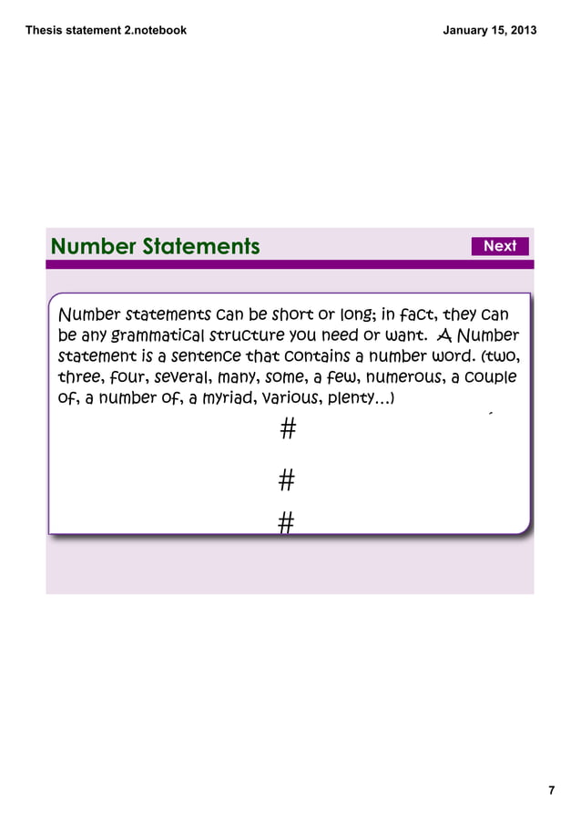 Thesis statement 7th grade | PDF | Education