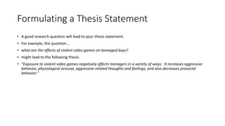 Thesis statement and map for education essay ppt | PPT