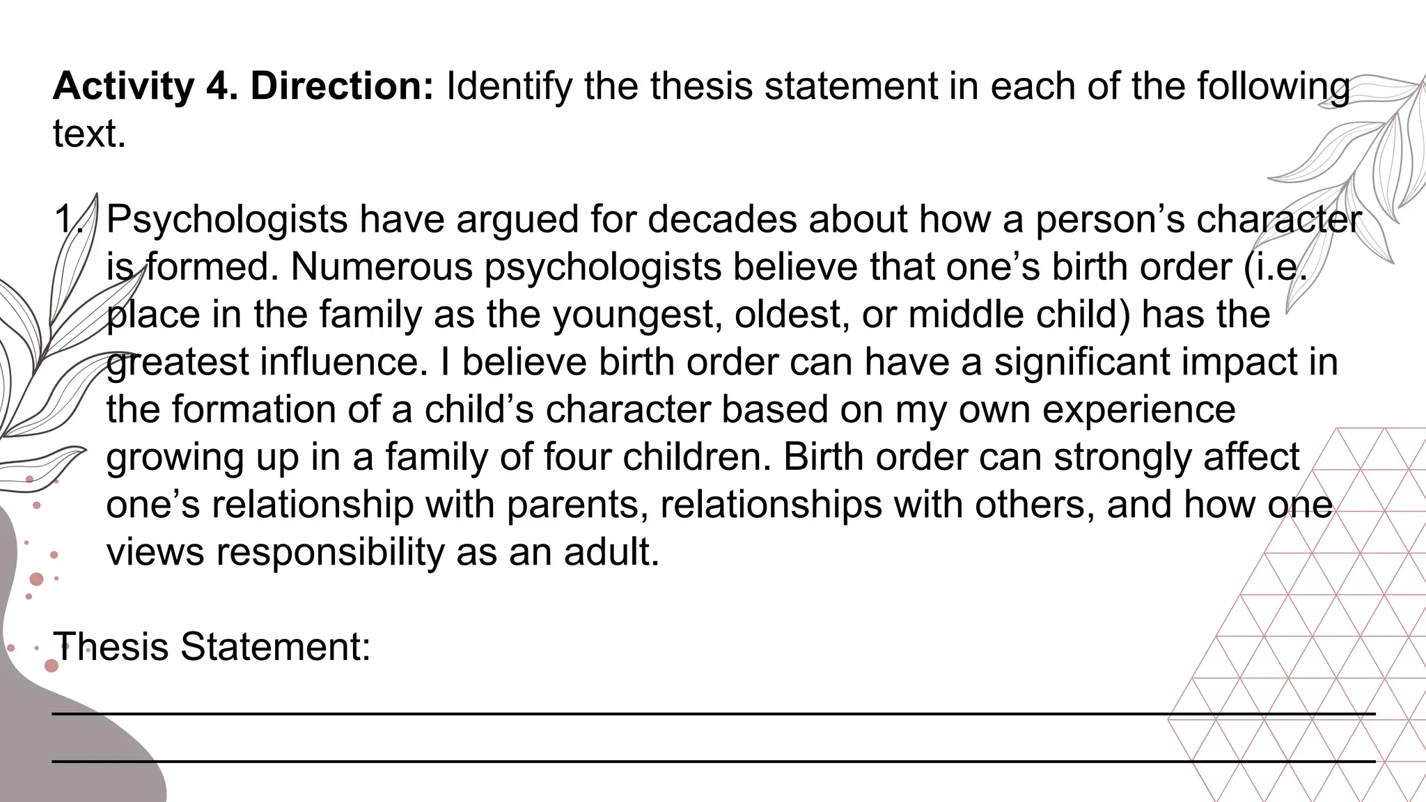 THESIS STATEMENT AND OUTLINE READING TEXT.pptx