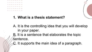 THESIS STATEMENT AND OUTLINE READING TEXT.pptx