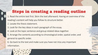 Thesis statement and reading outline | PPTX