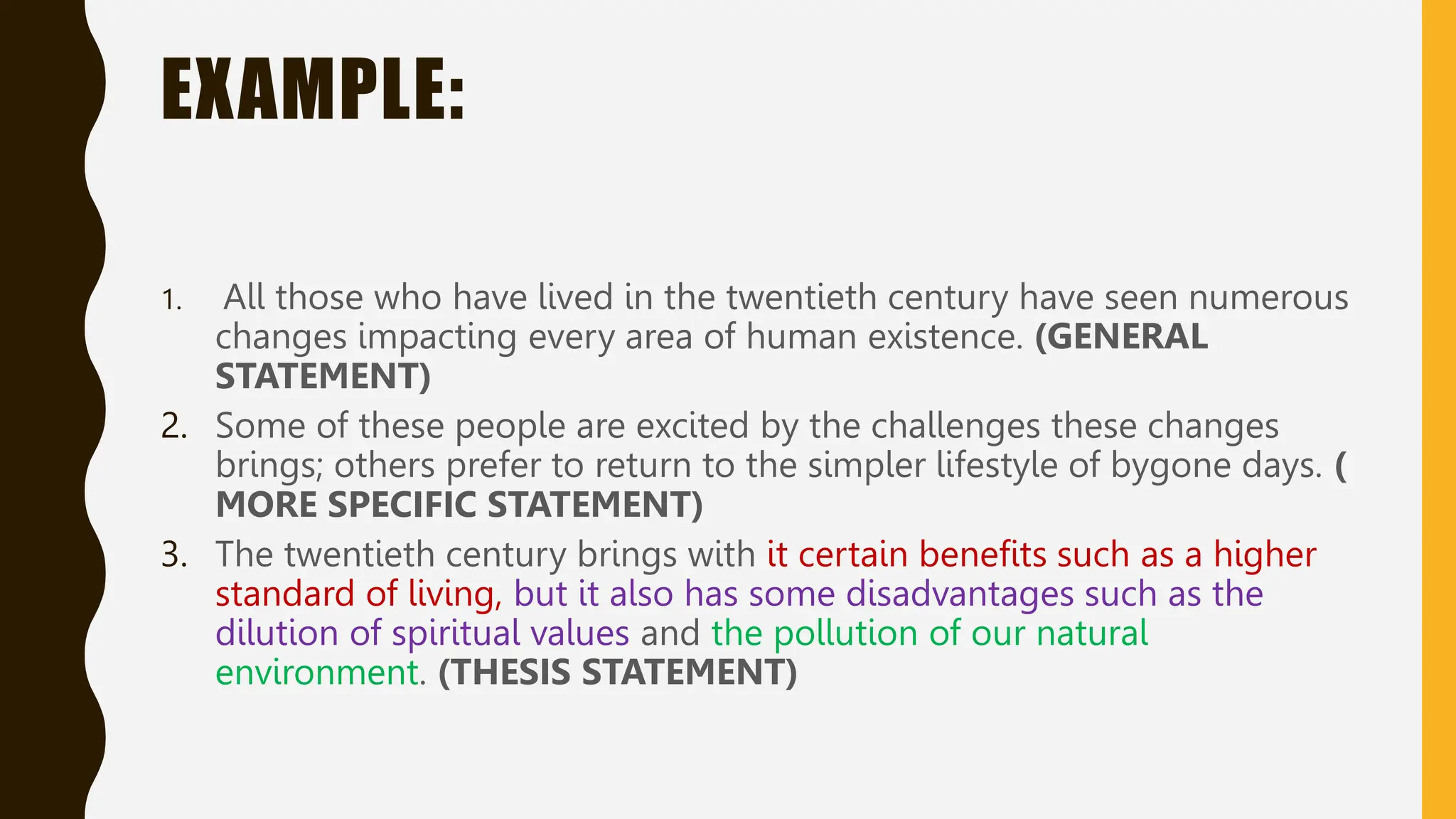 Simple way of writing Thesis statement and topic sentence.pptx