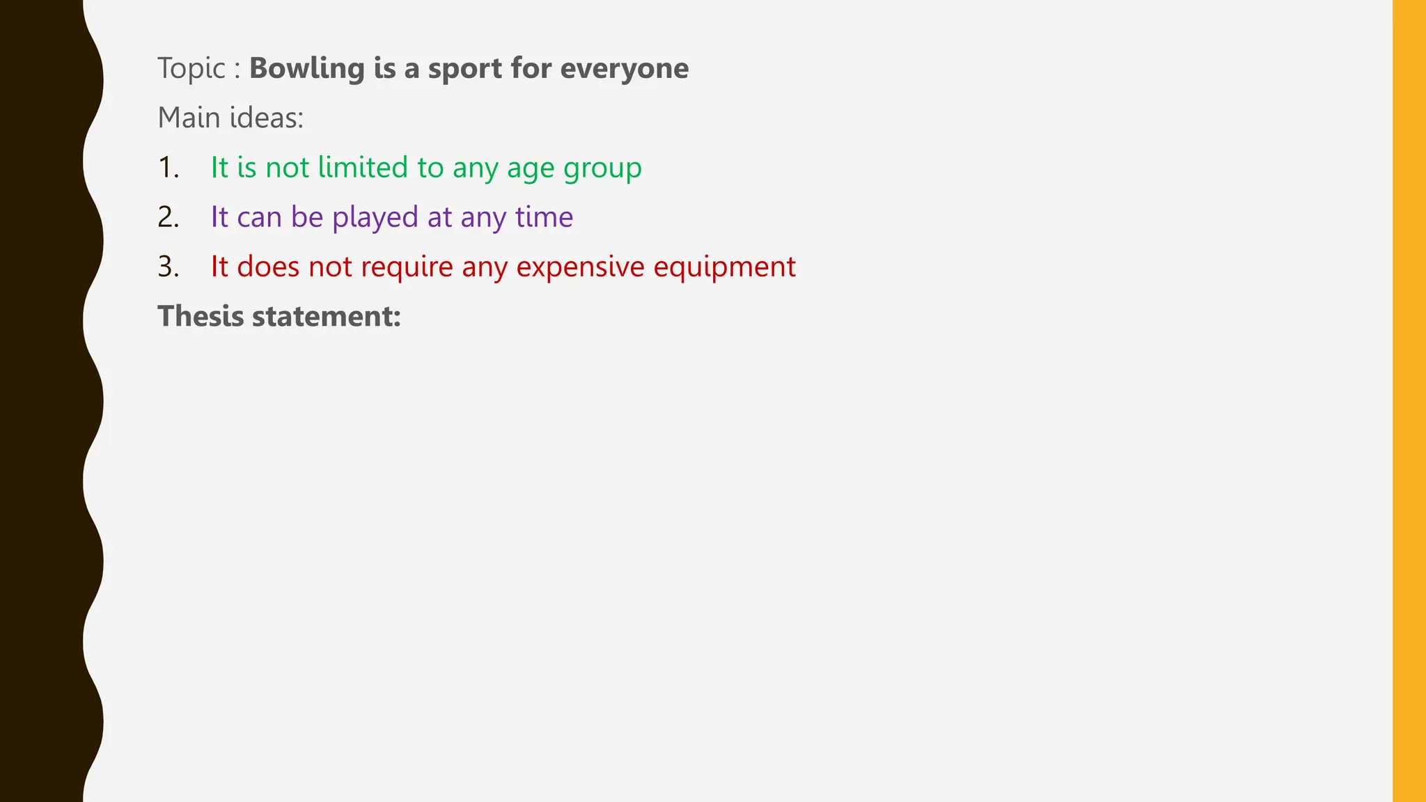 Simple way of writing Thesis statement and topic sentence.pptx