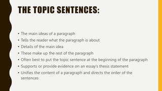 Simple way of writing Thesis statement and topic sentence.pptx