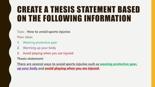 Simple way of writing Thesis statement and topic sentence.pptx