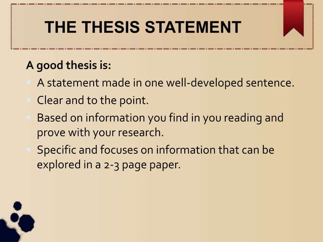 Thesis Statement for students diagnonsed withADHD.ppt | Education