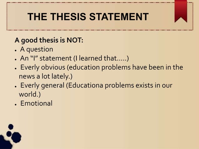 Thesis Statement for students diagnonsed withADHD.ppt | Education