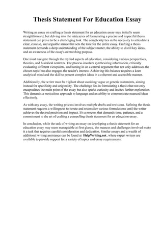 Thesis Statement For Education Essay.pdf