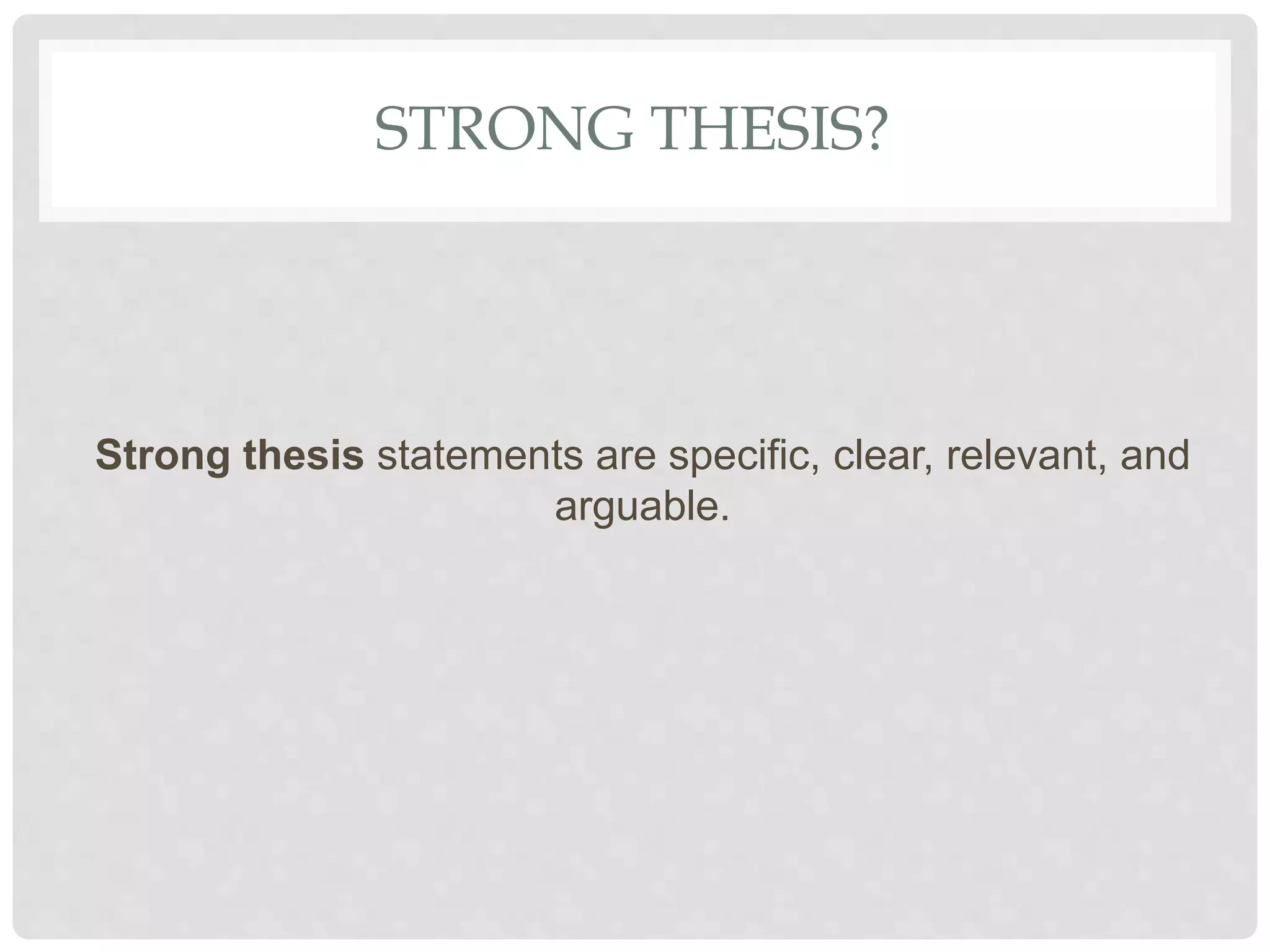 Thesis Statement Lesson | PPTX