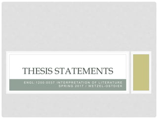 Thesis Statement Lesson | PPTX