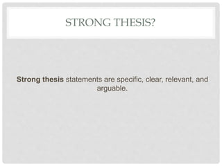 Thesis Statement Lesson | PPTX