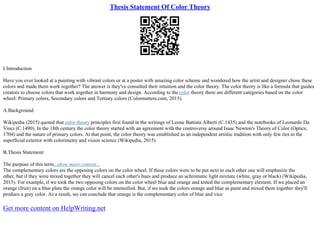 Thesis Statement Of Color Theory | PPT