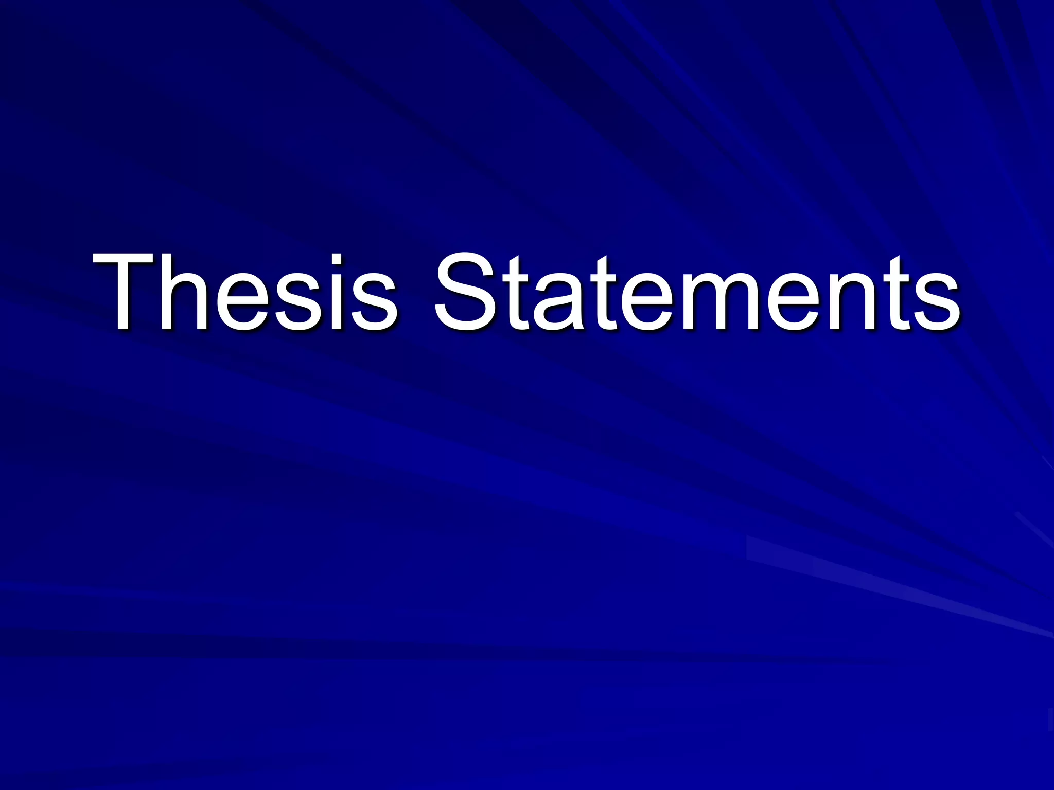Thesis statement ppt | PPTX