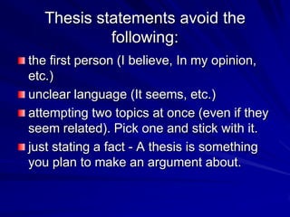 Thesis statement ppt | PPT | Free Download