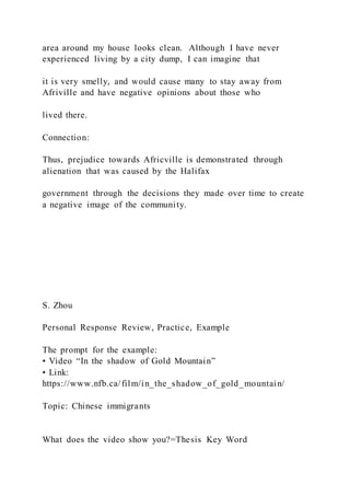 Thesis statement Prejudice revealed in Remember Africvil | DOCX