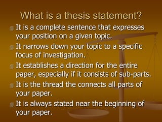 Thesis Statement Presentation | PPTX