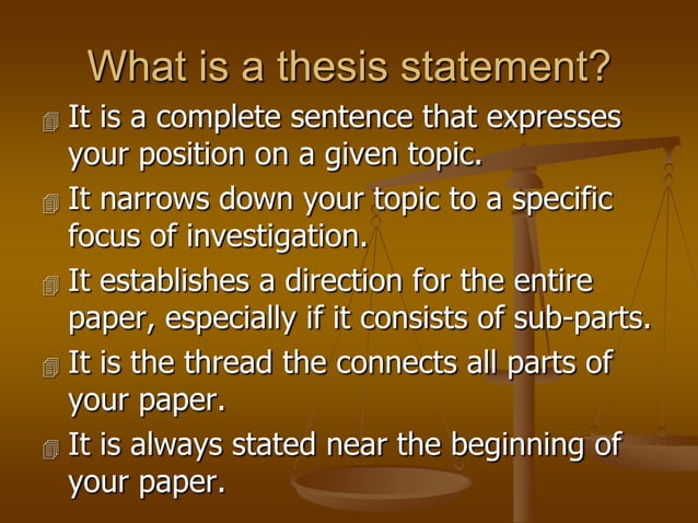 Thesis Statement Presentation | PPTX