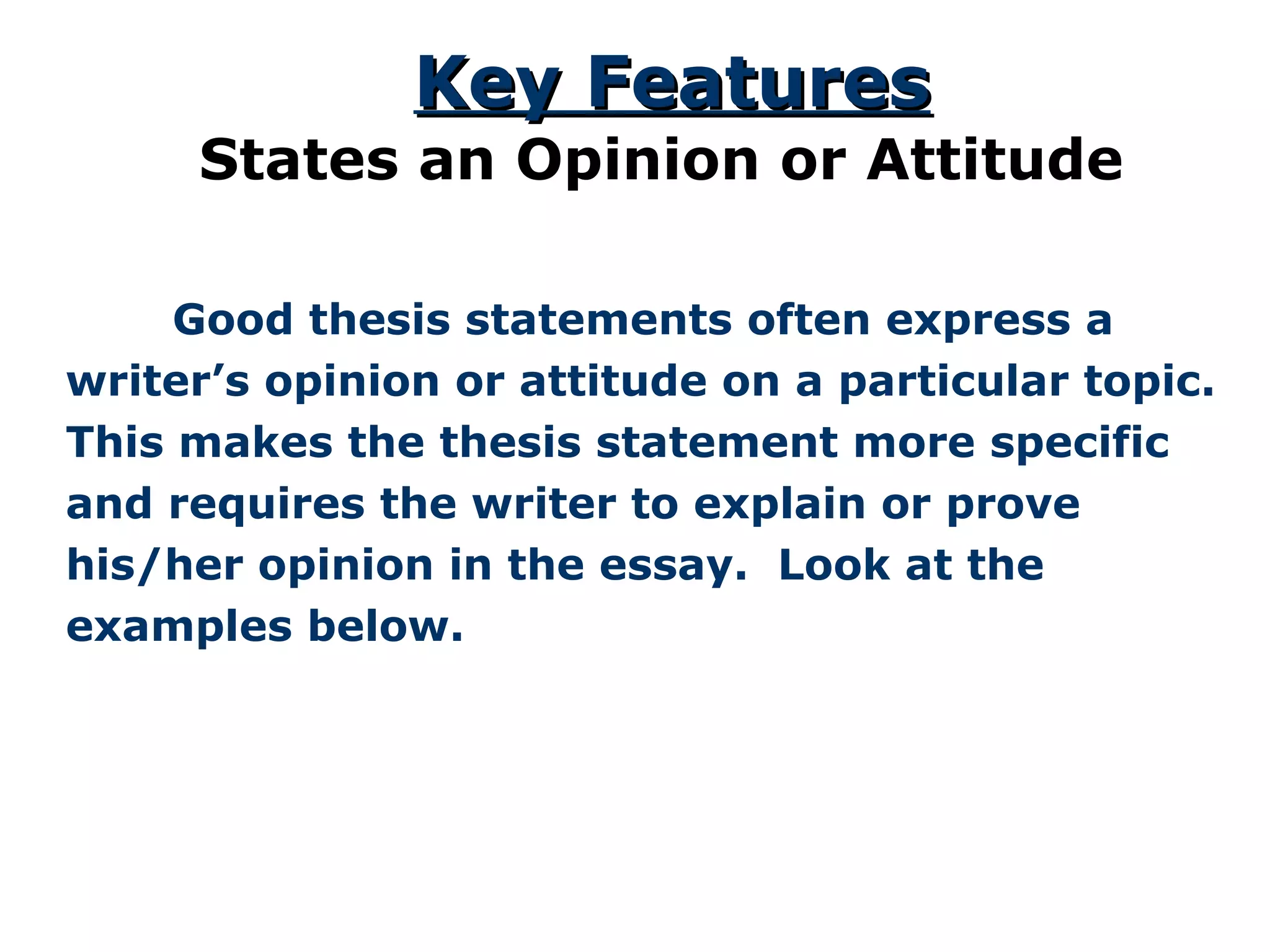 The Thesis Statement: A Road Map for your Essay | PPT