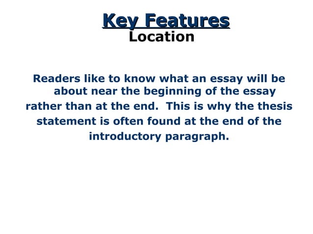 The Thesis Statement: A Road Map for your Essay | PPT