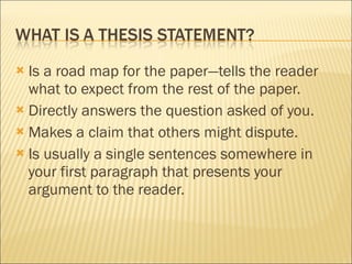 Thesis statements | PPT