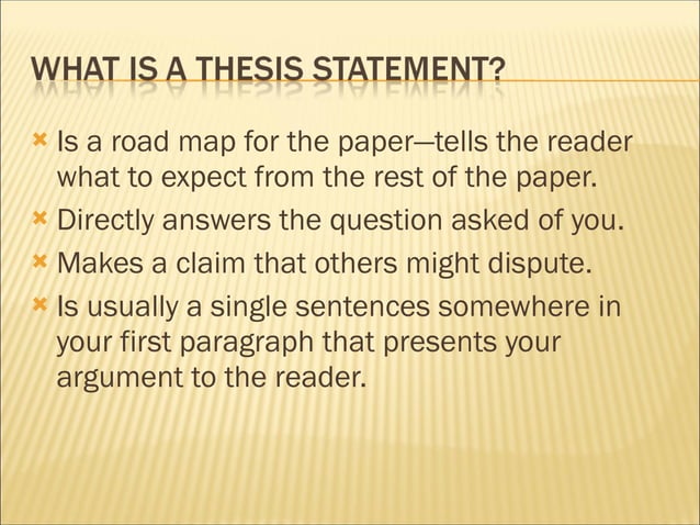 Thesis statements | PPT