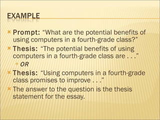 Thesis statements | PPT