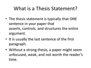 Thesis Statements | PPTX