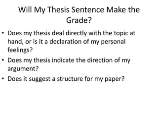 Thesis Statements | PPTX