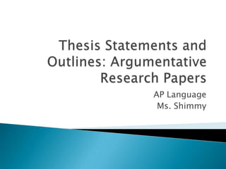 Thesis statements | PPT