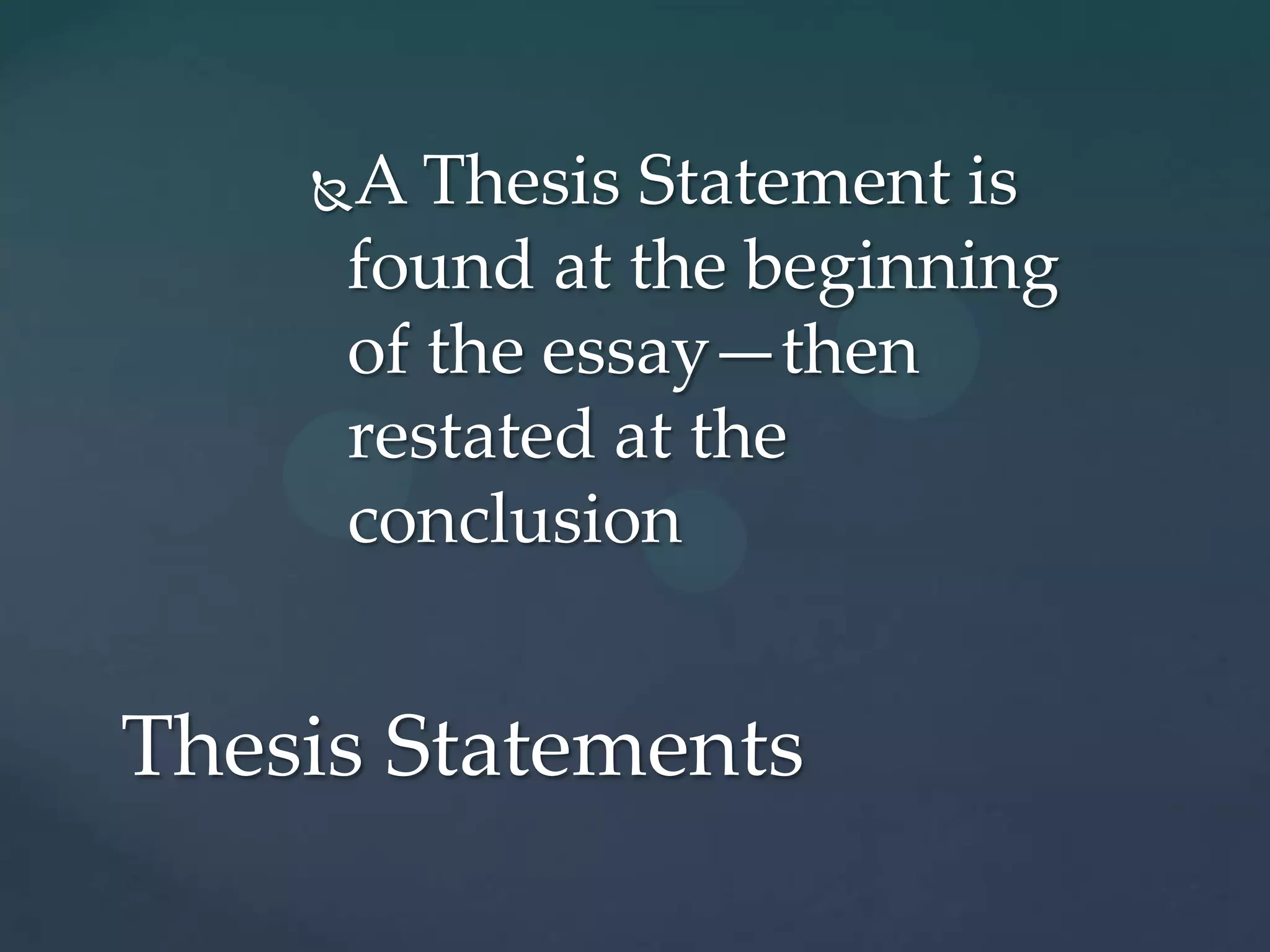 Thesis statements | PPTX