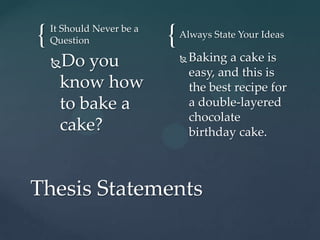Thesis statements | PPTX | Books and Literature