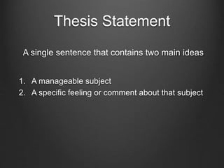 Thesis statements | PPT