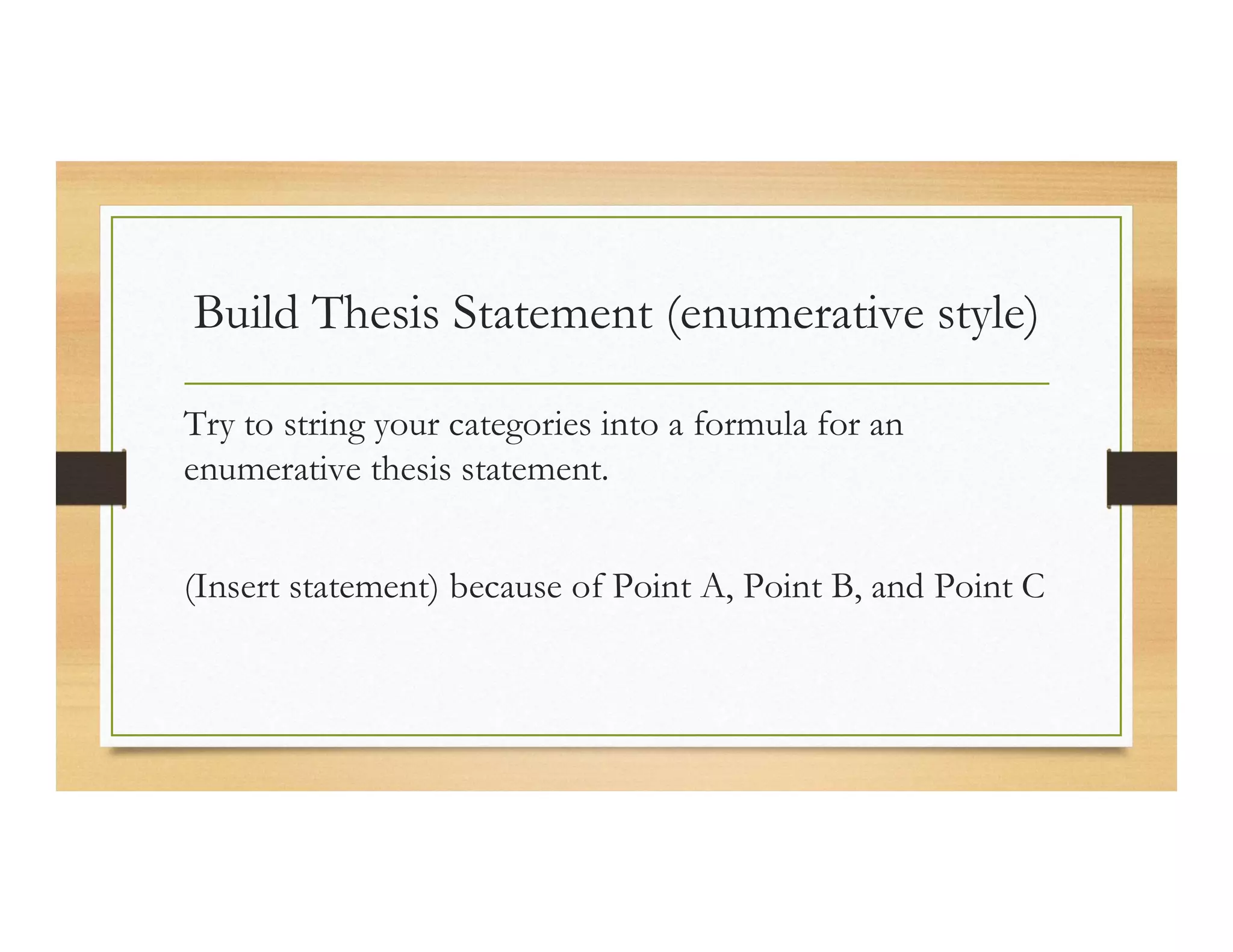 Thesis Statement Construction | PDF