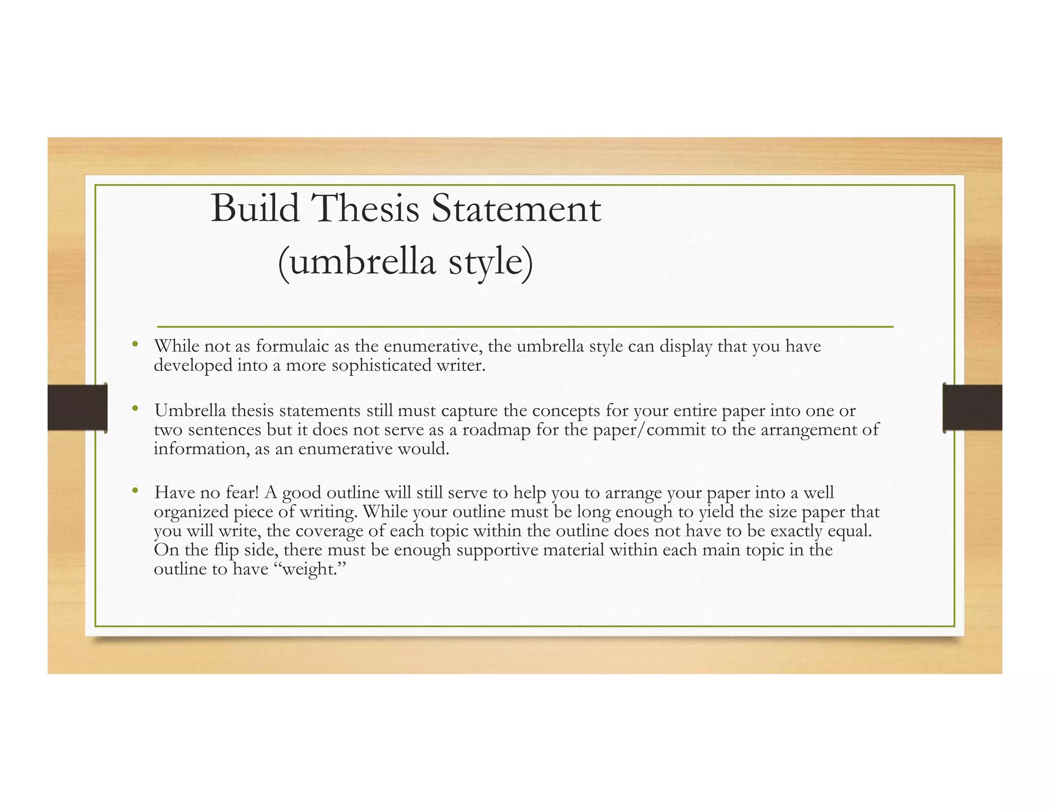 Thesis Statement Construction | PDF