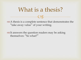 Thesis Statements 2014- English for Academic and Professional Purposes ...