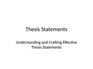 Thesis Statements PPT ADA for writing classes | PPTX
