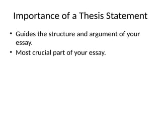 Thesis Statements PPT ADA for writing classes | PPTX