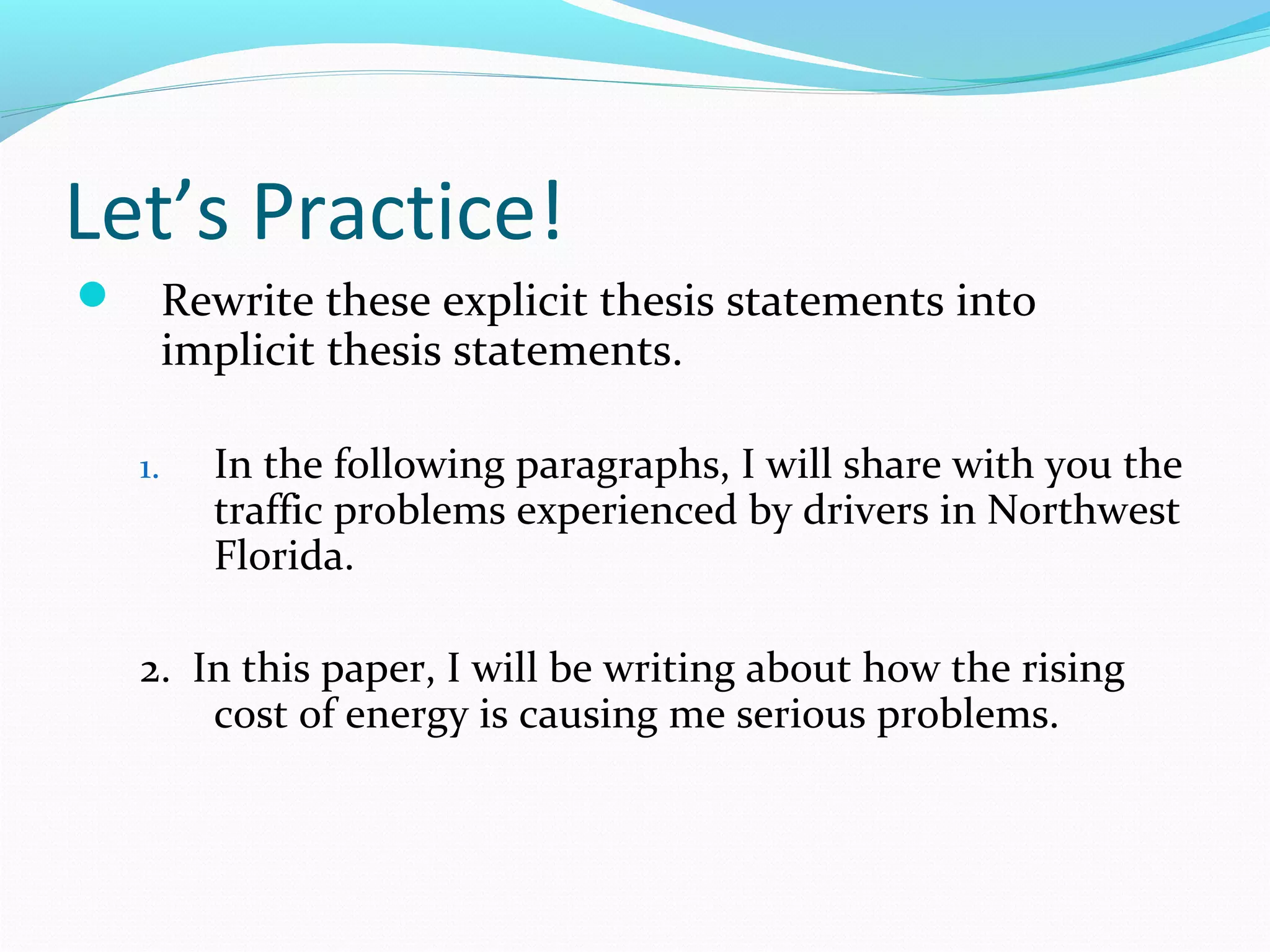 Thesis Statements | PPT