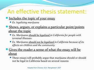 Thesis Statements | PPT