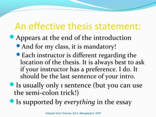 Thesis Statements | PPT