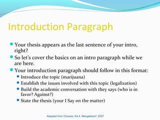 Thesis Statements | PPT