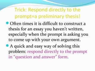 Thesis Statements | PPT