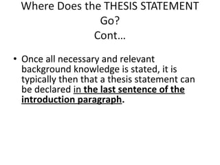Thesis statements work shop | PPT