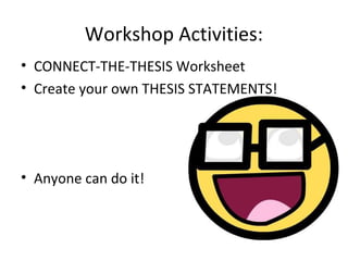 Thesis statements work shop | PPT