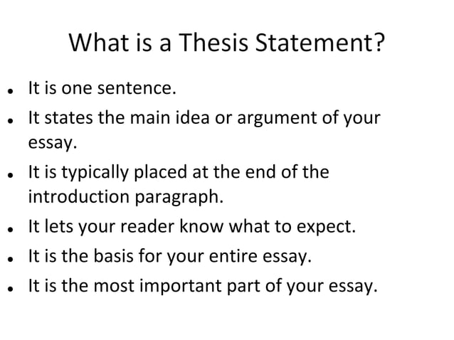 Thesis statements work shop | PPT
