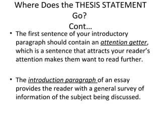 Thesis statements work shop | PPT