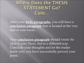 Thesis Statement | PPT