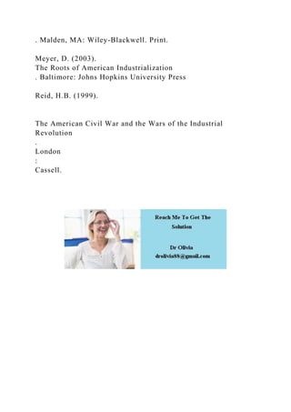 Thesis StatementThe rise of industrialization after the Civil .docx