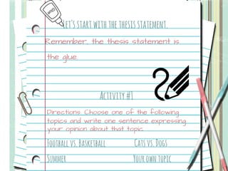 Thesis statement workshop | PDF